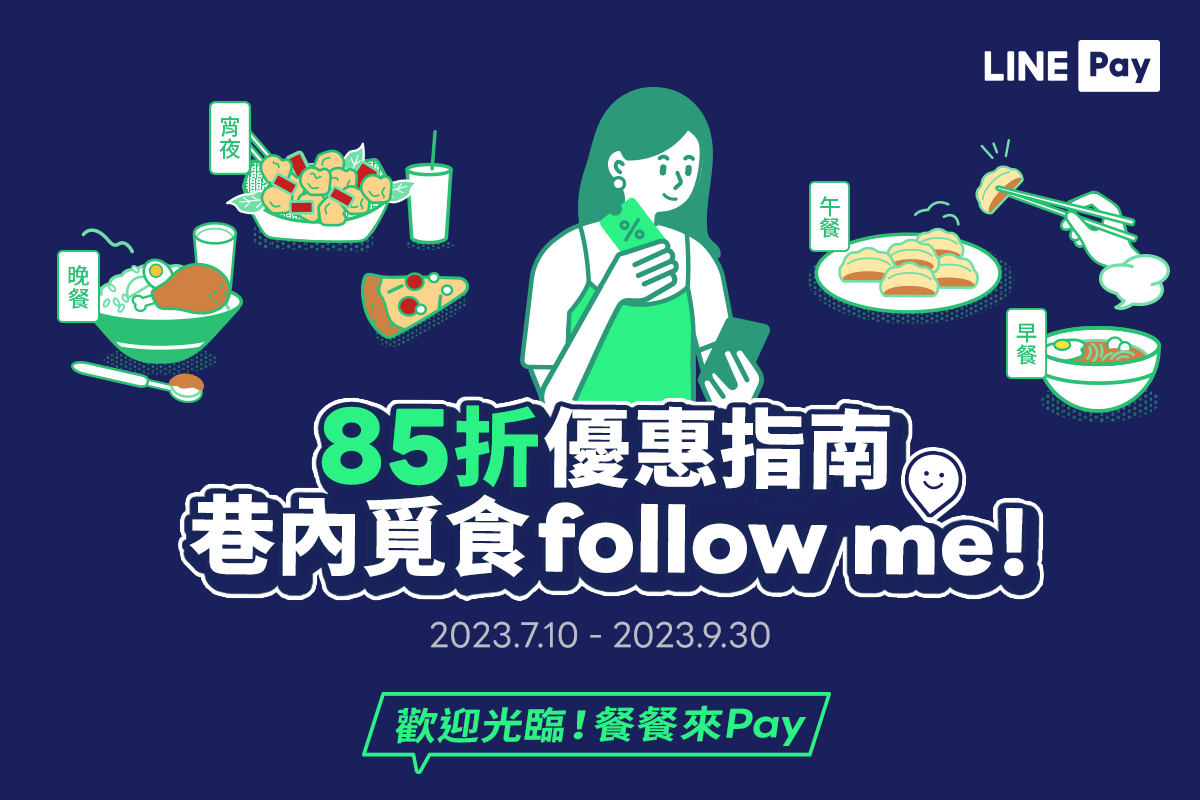 【歡迎光臨，餐餐來Pay!】每天到好康地圖領2張85折優惠券